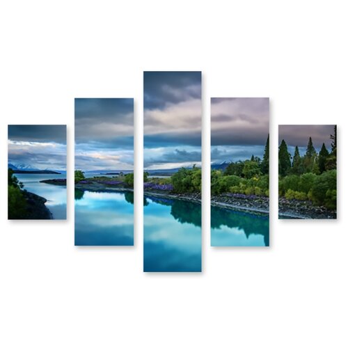 Модульная картина на холсте "Голубая река" 150x92 см