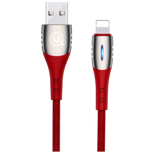 Кабель USB - 8 pin Usams US-SJ336 U29, 2.0м, круглый, 2.1A, нейлон, магнит, цвет: красный
