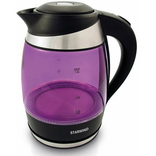 Чайник электрический STARWIND SKG2217, 2200Вт, фиолетовый и черный
