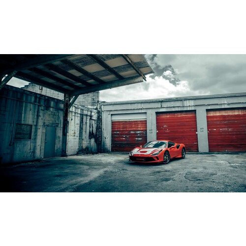 Картина на холсте 60x110 Альянс Лес "Ferrari f8 tributo" на подрамнике / интерьер/ декор