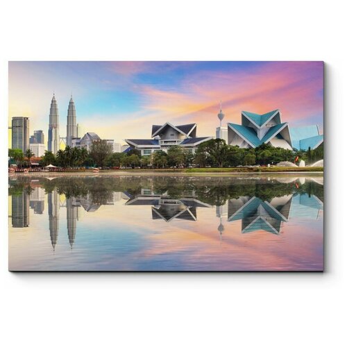 Модульная картина Пастельный закат в Куала-Лумпур 30x20