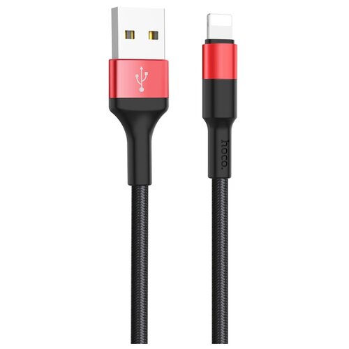Кабель USB Lightning X26 1M HOCO черный с красным