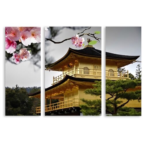 Модульная картина на холсте "Японская весна" 90x63 см
