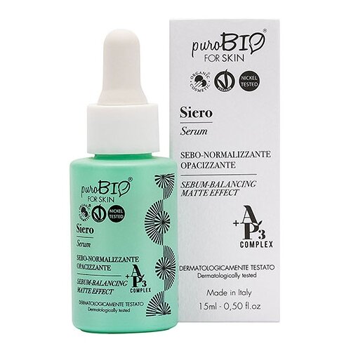 PuroBIO forSKIN Sebum-Balancing Matte Effect Сыворотка для жирной кожи лица, 15 мл