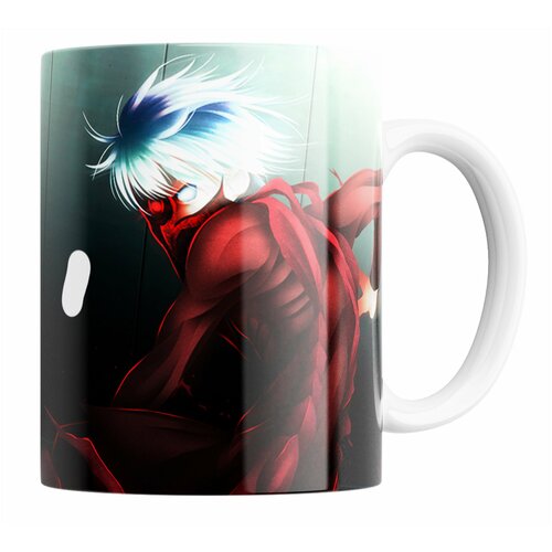 Кружка с принтом Аниме Токийский Гуль Канеки Кен Tokyo Ghoul. 330 мл