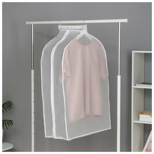Чехол для одежды Доляна плотный, 60х90х30 см, термопластик, цвет белый (5329655)