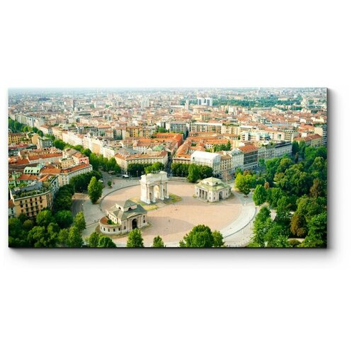 Модульная картина Панорама летнего Милана 150x75
