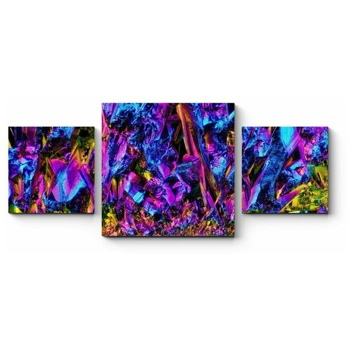 Модульная картина Уникальные цвета кристаллов 80x34