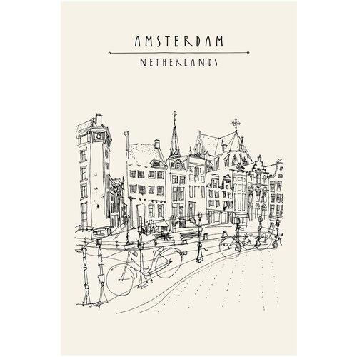 Постер / Плакат / Картина Амстердам 40х50 см в подарочном тубусе