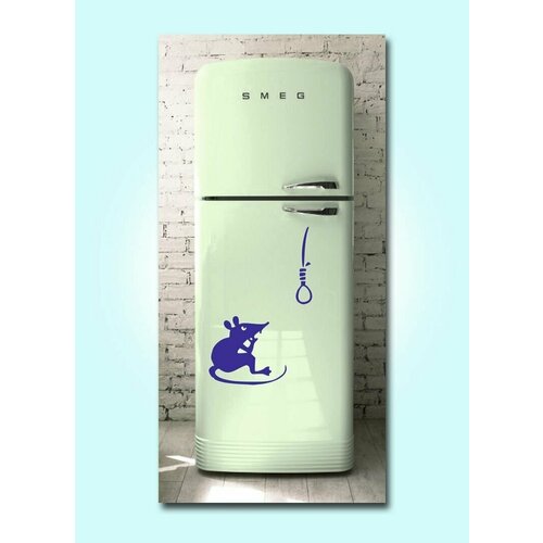 Виниловая интерьерная наклейка (большая мышь на холодильник)