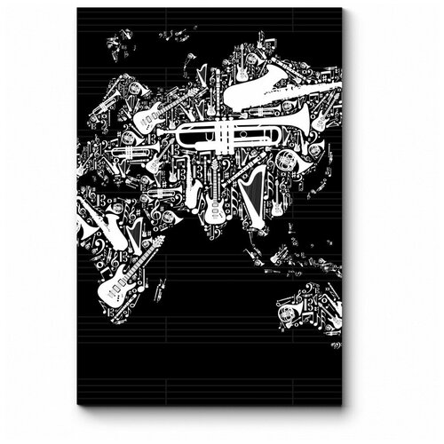 Модульная картина Музыкальная карта 100x150