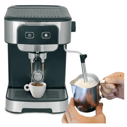 Кофемашина deerma Coffee Machine DEM-YS10W Black+Silver, 1200W, 1.8L, Modes: Espresso, cappuccino, Material: Stainless steel, plastic