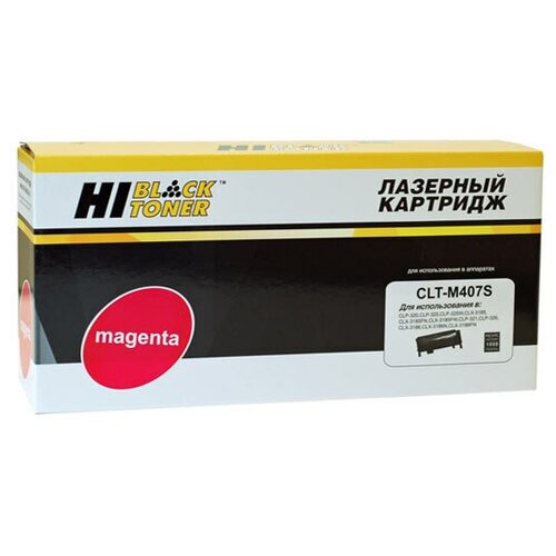 Тонер-картридж Hi-Black CLT-M407S для Samsung CLP-320/320n/325/CLX-3185, M, 1K, пурпурный, 1000 страниц