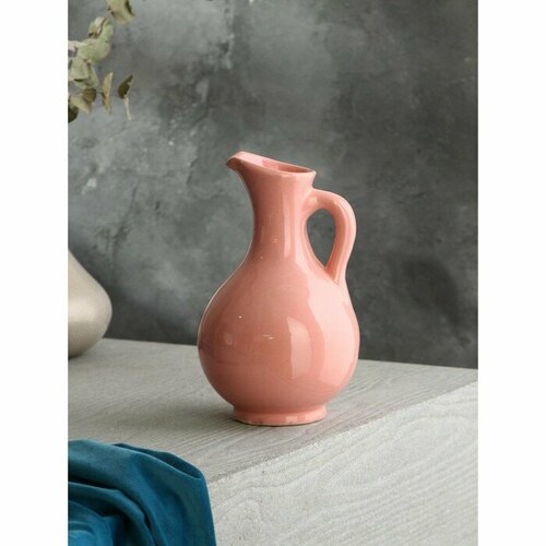 Керамика ручной работы Кувшин керамический "Шираз", 1,4 л, розовый, 1 сорт, Иран