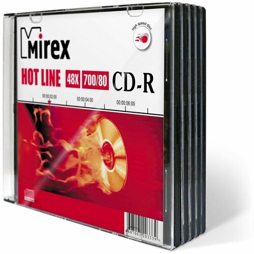 Диски CD-R Mirex HOTLINE 48X 700MB Slim case 5