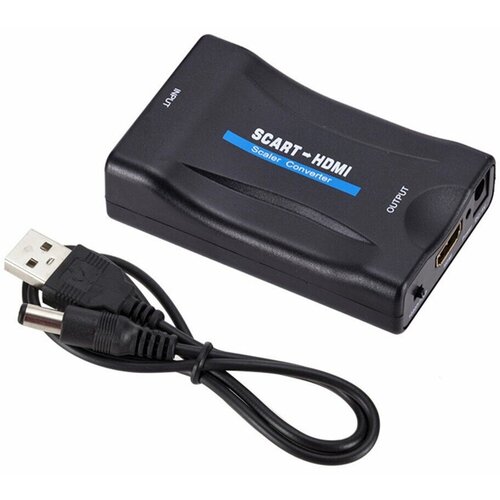 Конвертер SCART - HDMI с кабелем питания(USB)