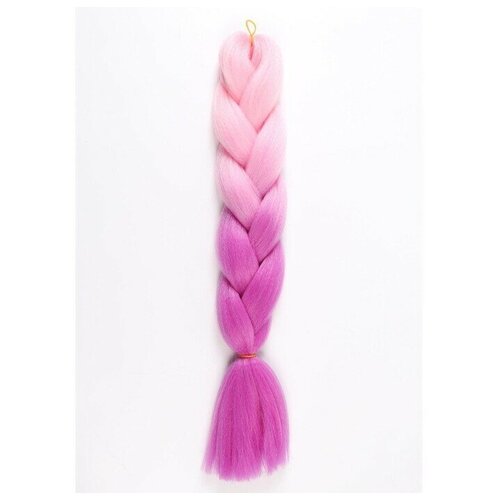 Queen fair ZUMBA Канекалон двухцветный, гофрированный, 60 см, 100 гр, цвет светло-розовый/светло-фиолетовый(#BY39)