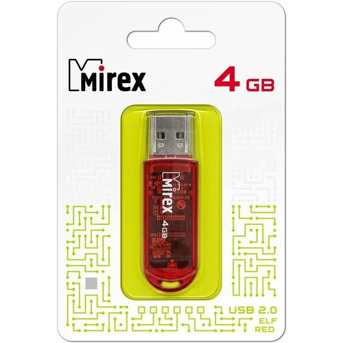 Флешка USB Flash Drive MIREX ELF RED 4GB