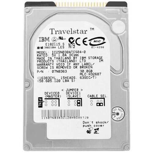 Жесткий диск Hitachi 07N8669 30Gb 4200 IDE 2,5" HDD