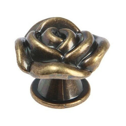 Ручка кнопка Rose 01, цвет бронза