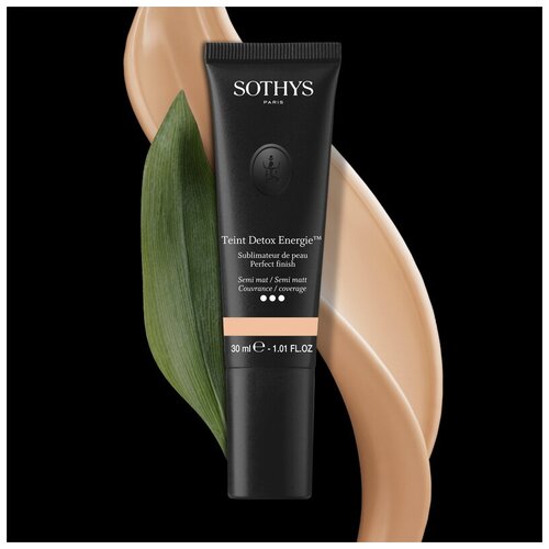 Sothys, Тональный крем для лица с полуматовым финишем №С20 Sable Холодный бежевый Teint Detox Energie, 30 мл.