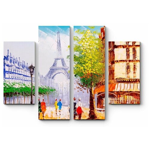 Модульная картина Прекрасный Париж маслом 120x90