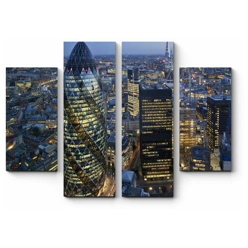Модульная картина Огни делового центра Лондона 80x60