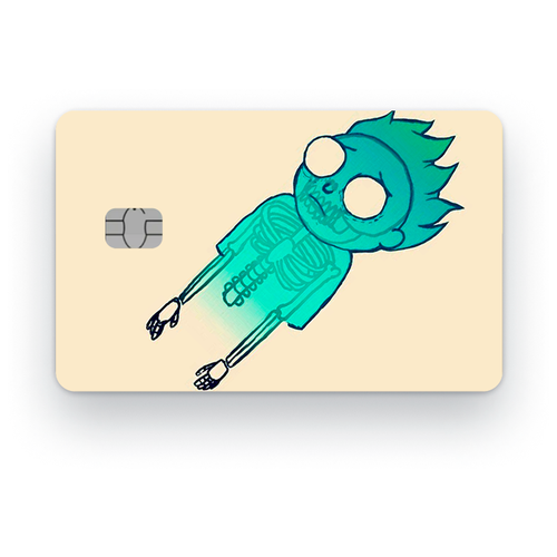 Наклейка на банковскую карту, стикер на карту, маленький чип, мемы, приколы, комиксы, стильная наклейка Рик и Морти №38