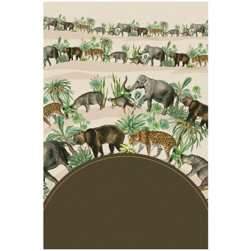 Постер / Плакат / Картина Джунгли - Передвижение диких животных 40х50 см в раме