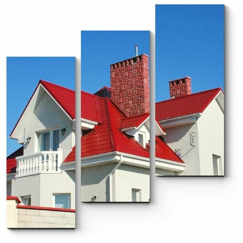 Модульная картина Дом с красной крышей120x128
