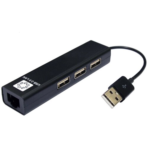 USB-концентратор  5bites UA2-45-06BK, разъемов: 3, черный
