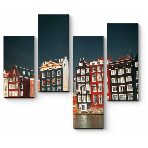 Модульная картина Амстердам в свете звезд 144x135