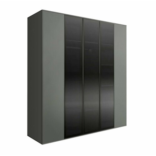 Шкаф 5-и дв. (3 двери стекло)(левая/правая) Bogemia Air (Серый/Черный) БМШ2/5(3)
