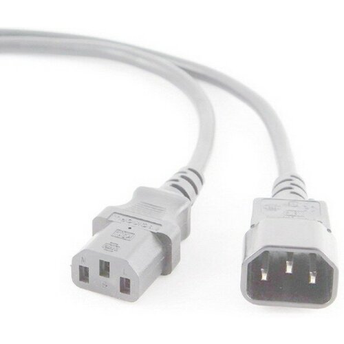 Шнур (кабель питания) Cablexpert ПВС-АП 3*0,75 C13С14, 10A, серый, 1,0 м