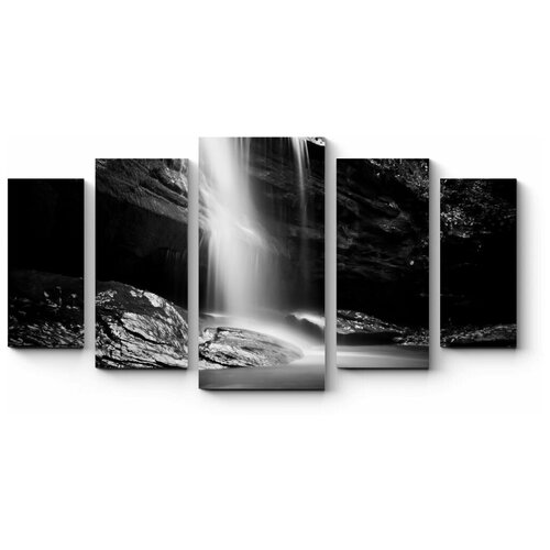 Модульная картина Черно-белый водопад120x66