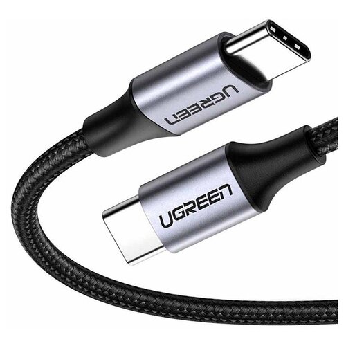 Кабель UGREEN US261-50152, Type C to Type C, 3A, PD 60W Fast Charge, скорость до 480 Мбит/с, 2m, Black