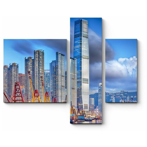 Модульная картина Небоскребы Гонконга на закате90x74