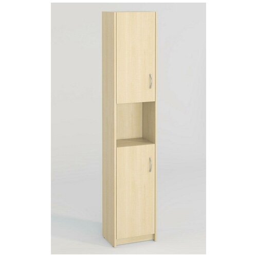 Узкий шкаф-пенал 2 двери 5 полок 36,4х32,6 см. МагМебель Миланика-16 левый дуб молочный