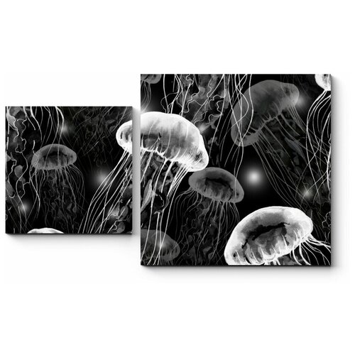 Модульная картина Черно-белые медузы 100x60