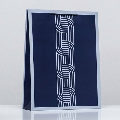 --- Пакет подарочный "Деловые Линии синий", 33 х 42,5 х 10 см