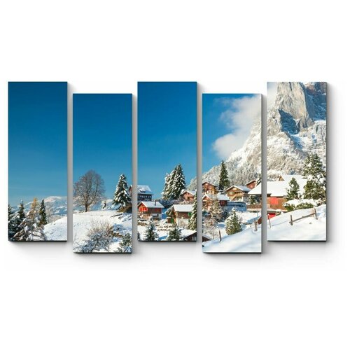 Модульная картина Зимняя Швейцария 190x110