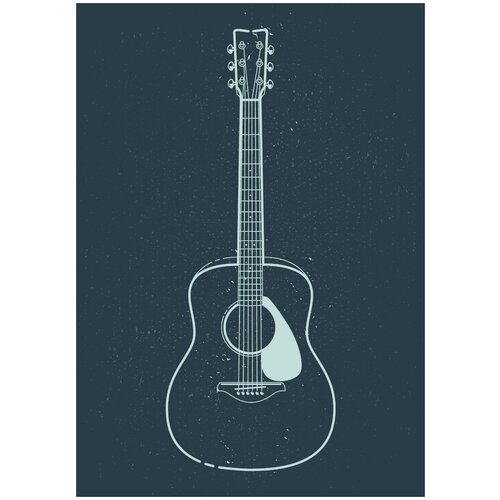 Постер / Плакат / Картина Акустическая гитара 50х70 см в раме