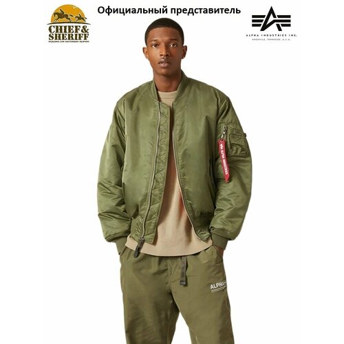 Бомбер ALPHA INDUSTRIES, размер L, хаки, зеленый