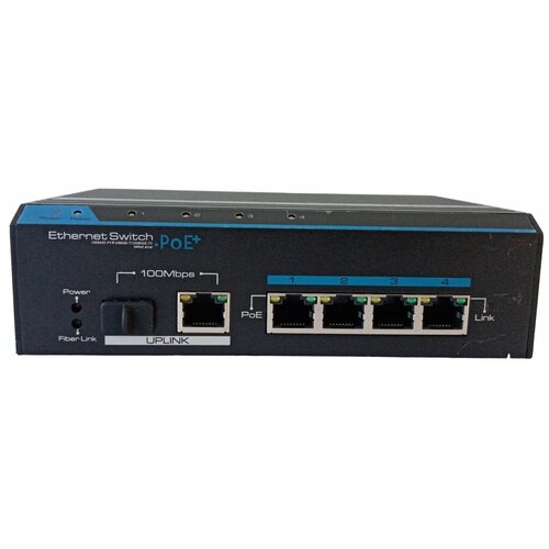 Коммутатор HTV-POE7204 4 портовый промышленный PoE 10/100 Mbps + 1/1 UpLink TP-SFP порт