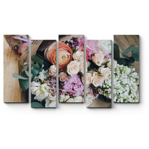 Модульная картина Весенний букет цветов160x92