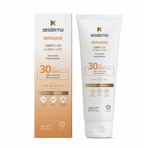 Sesderma REPASKIN LIGHT FLUID Body sunscreen SPF 30 – Флюид нежный солнцезащитный для тела СЗФ 30, 200 мл