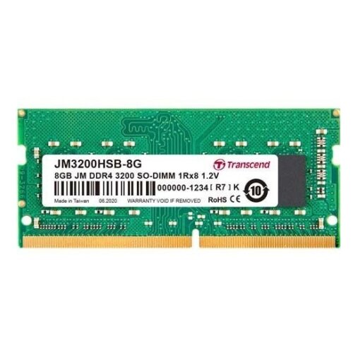 Оперативная память Transcend JetRam 8 ГБ DDR4 3200 МГц SODIMM CL22 JM3200HSB-8G