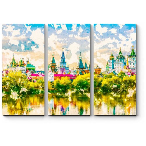 Модульная картина Измайловский Кремль солнечным днем, Москва 80x57