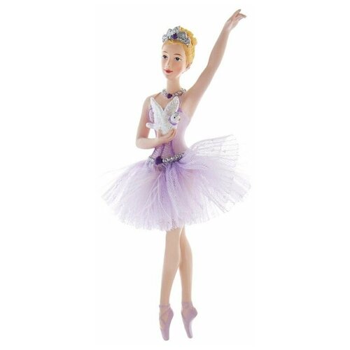 Ёлочная игрушка балерина - сиреневая нежность с голубкой, полистоун, текстиль, 15 см, Kurts Adler