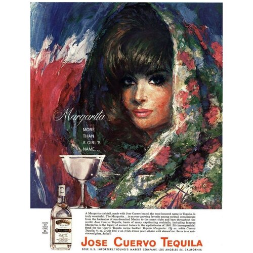 Постер / Плакат / Картина Рекламный плакат - Маргарита флирт Jose Cuervo Tequila 90х120 см в подарочном тубусе